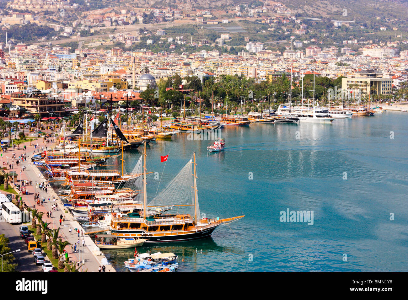 Aerial View of the Harbour, Alanya, Turkey Stock Photo - Alamy