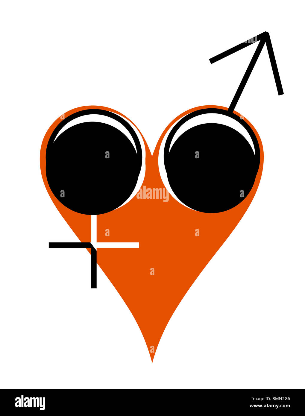 A heart with gender symbol eyes Stock Photo - Alamy