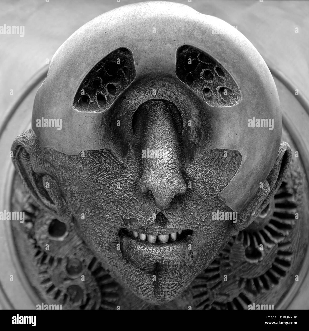 metal head mutant sculpture art Stock Photo - Alamy