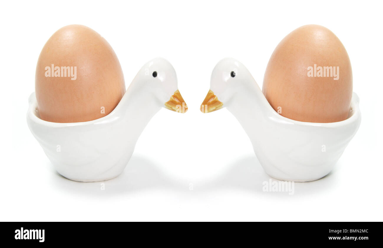 Eggs on Egg Cups Stock Photo - Alamy