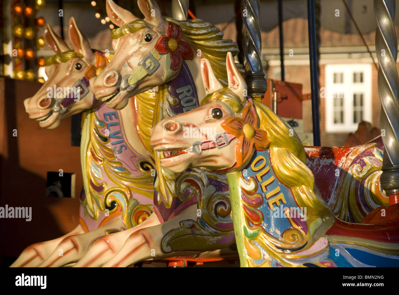 Fairground, Merry Go Round Stock Photo - Alamy
