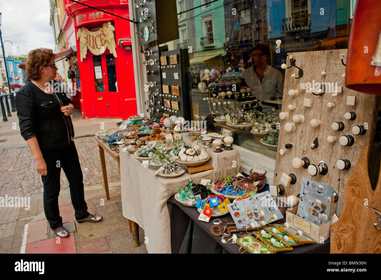 London, England, UK, People Shopping at Thrift Stores, Portobello Roadw ...