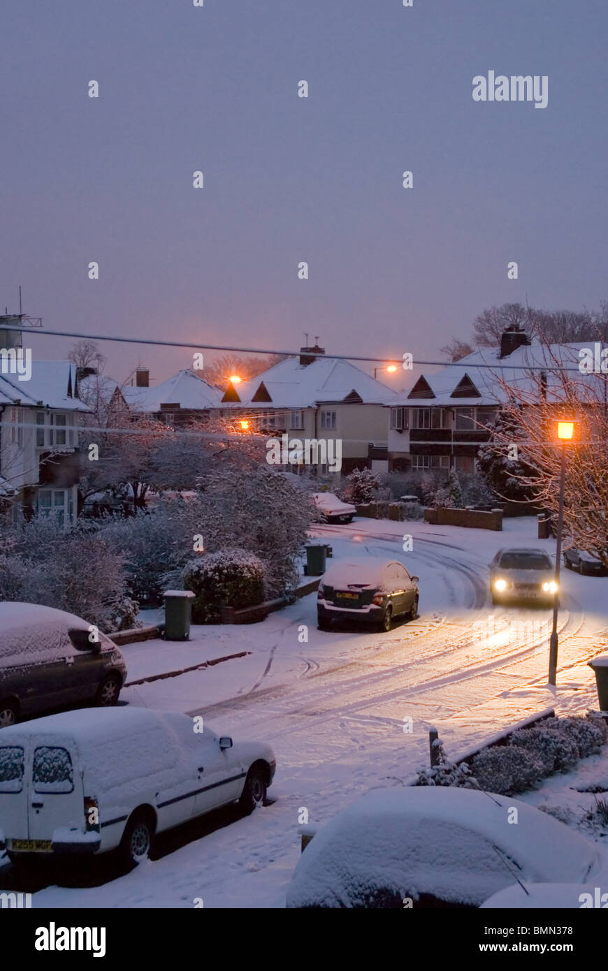 Surrey, Snow Street Scene Stock Photo - Alamy