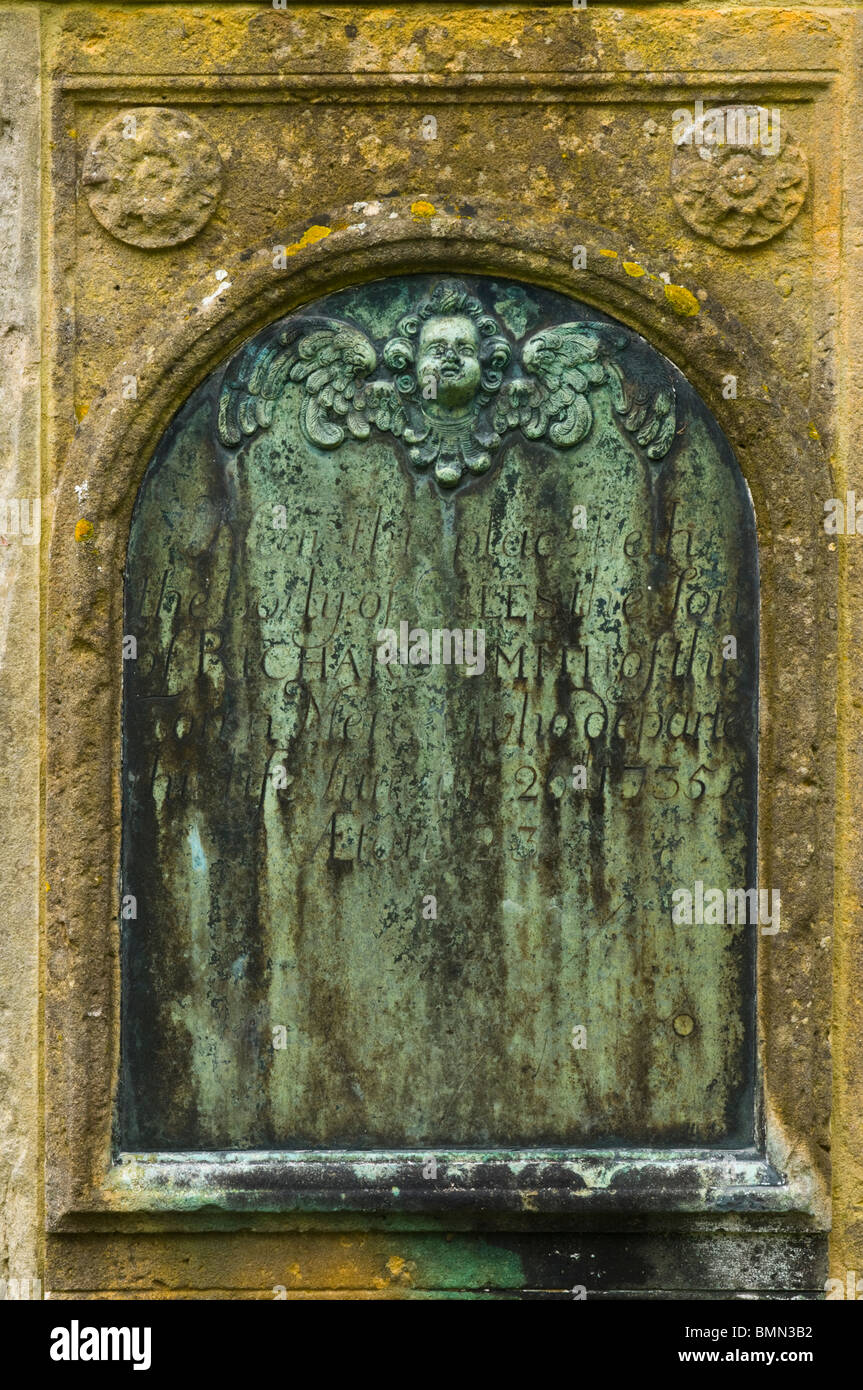 Details of tombstone, St Mary's Church, Painswick, Gloucestershire ...