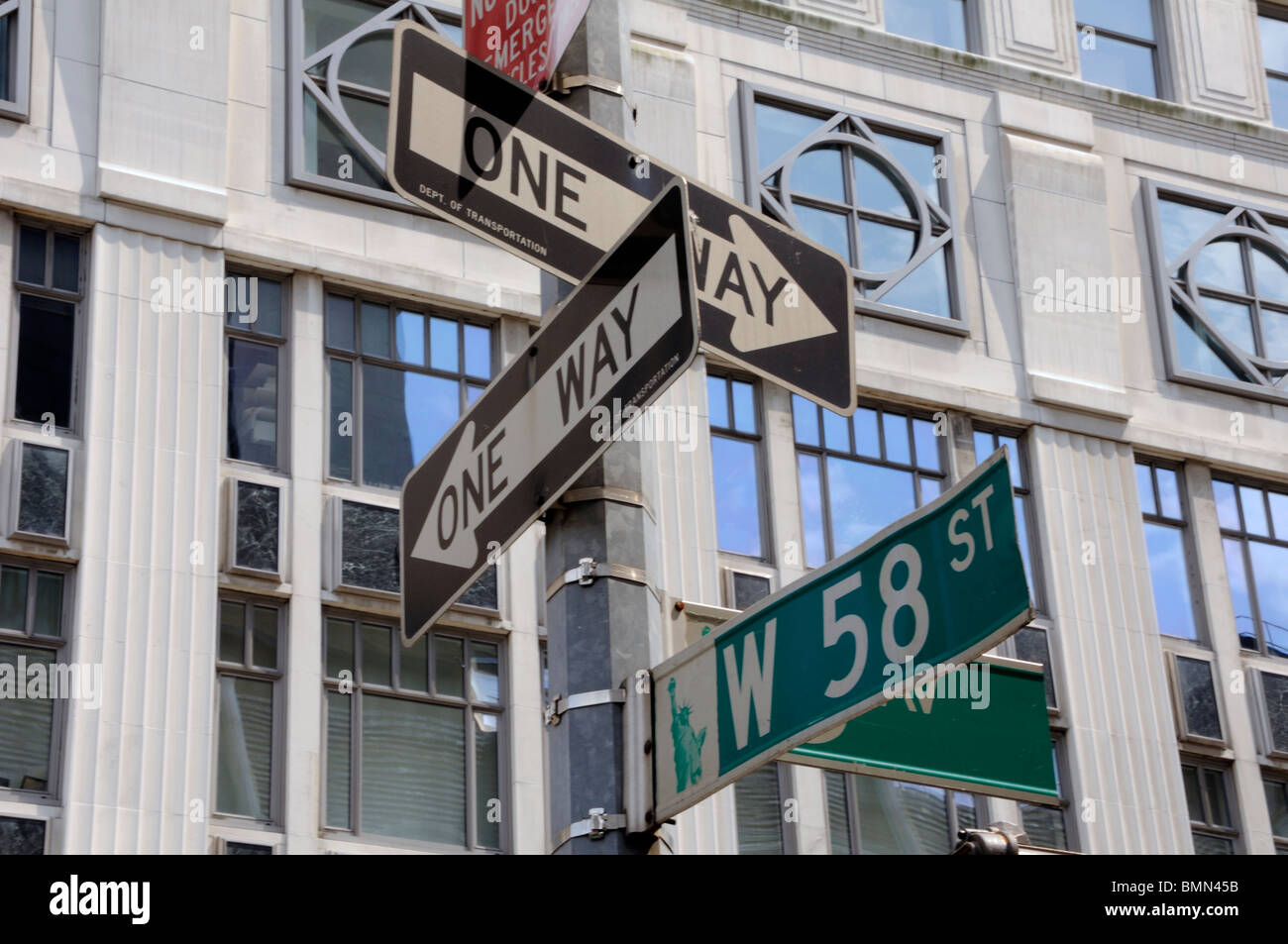 Traffic and street name signs, New York City, USA Stock Photo - Alamy