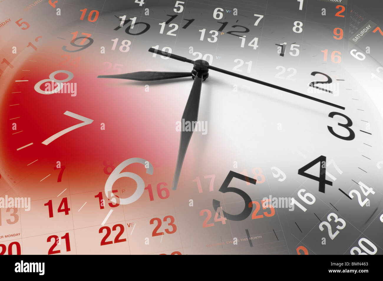 Calendar and Clock Stock Photo - Alamy