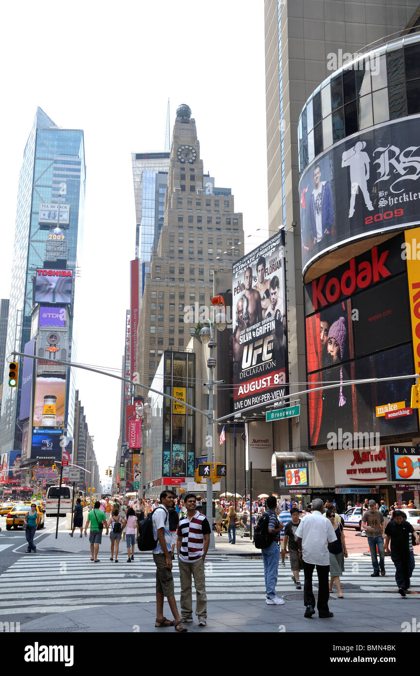 Times Square advertisements, New York City, USA Stock Photo - Alamy