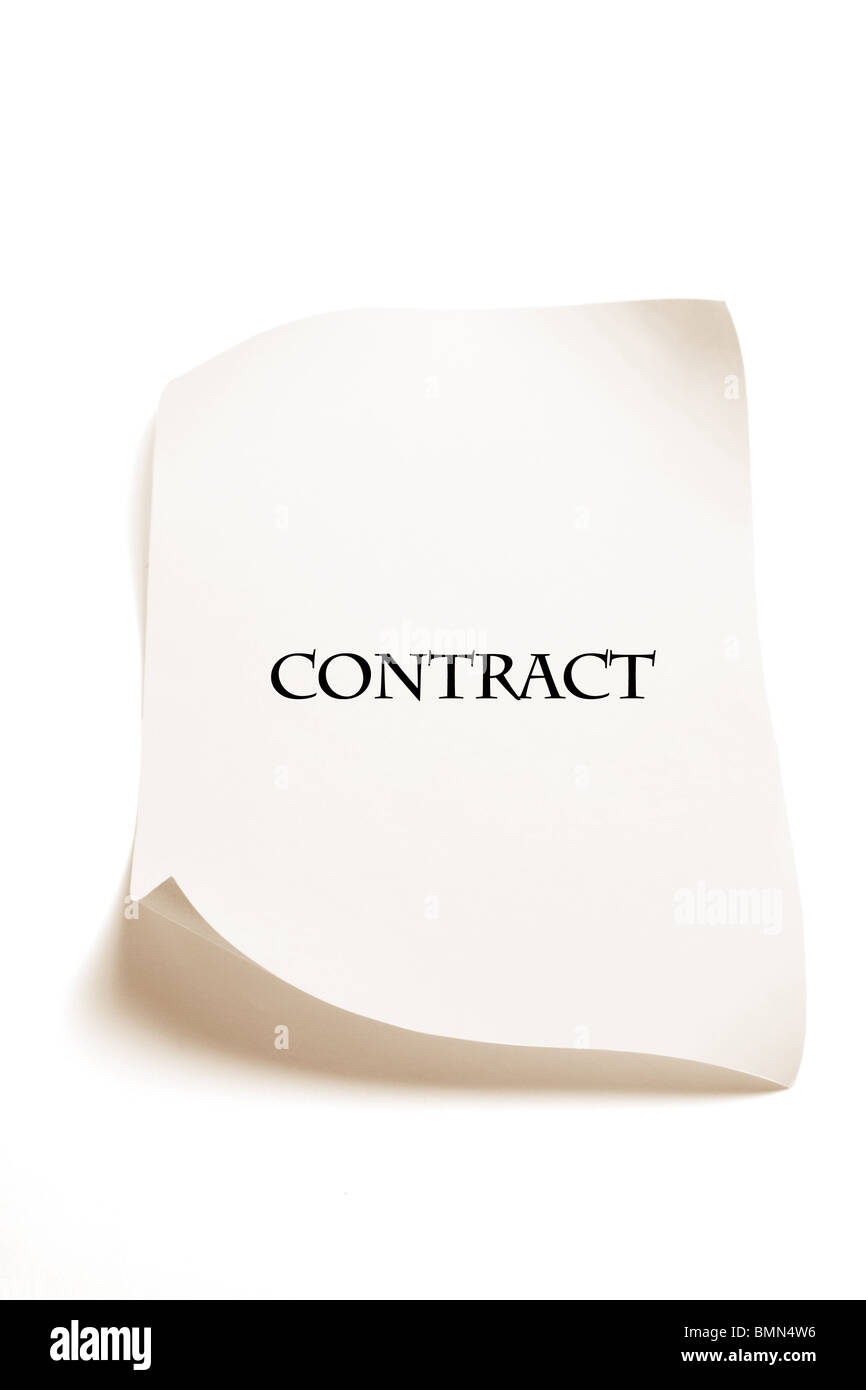 Contract agreement Cut Out Stock Images & Pictures - Alamy