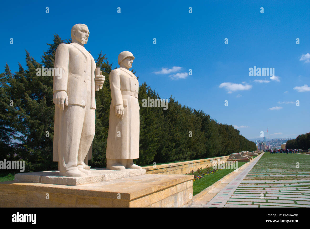 Statues at Anitkabir memorial to Kemal Atatürk founder of Turkish ...
