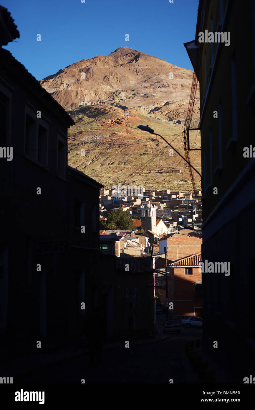 The former silver mine Cerro Rico or Rich Mountain above the city of ...