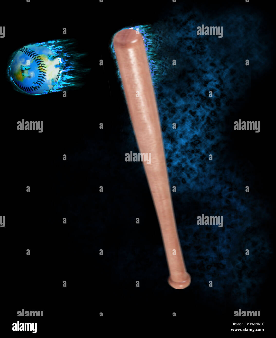 cold bat hits frozen baseball Stock Photo - Alamy