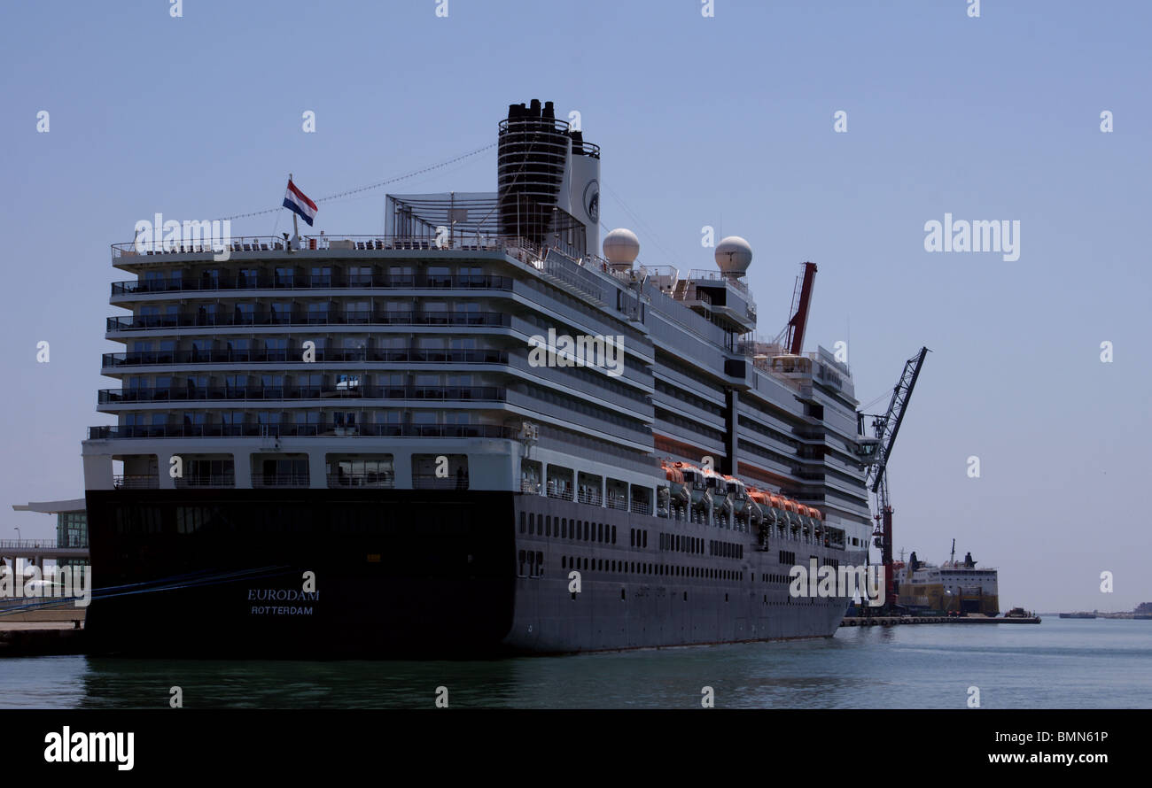 CRUISE SHIP EURODAM IN BARCELONA SPAIN HARBOUR HOLLAND AMERICA LINE ...