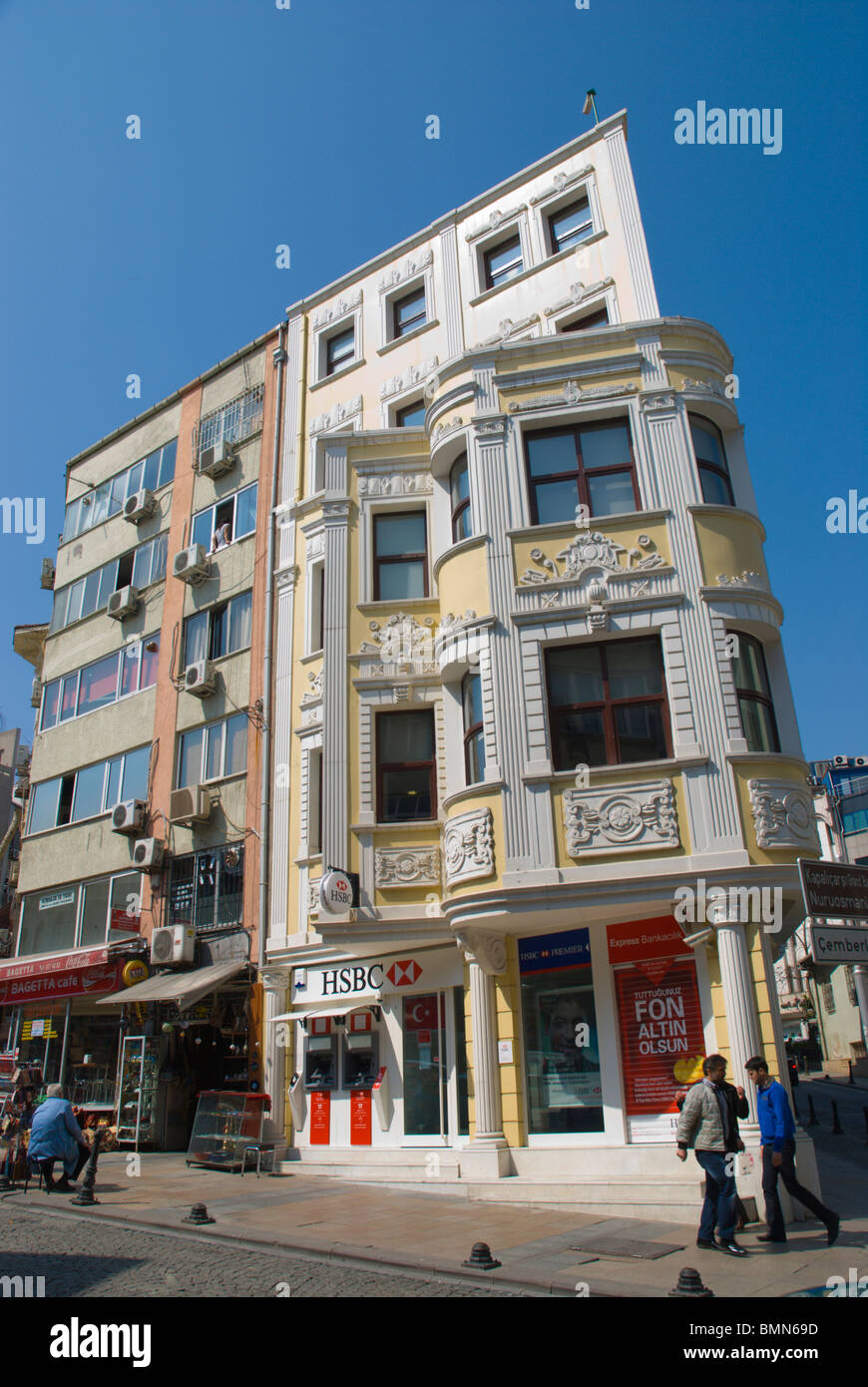 Architecture with HSBC bank branch Sultanahmet district Istanbul Turkey ...