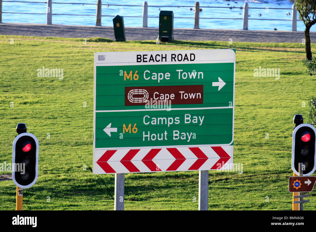 Sign in Sea Point at the promenade with directions to Cape Town, Camps ...