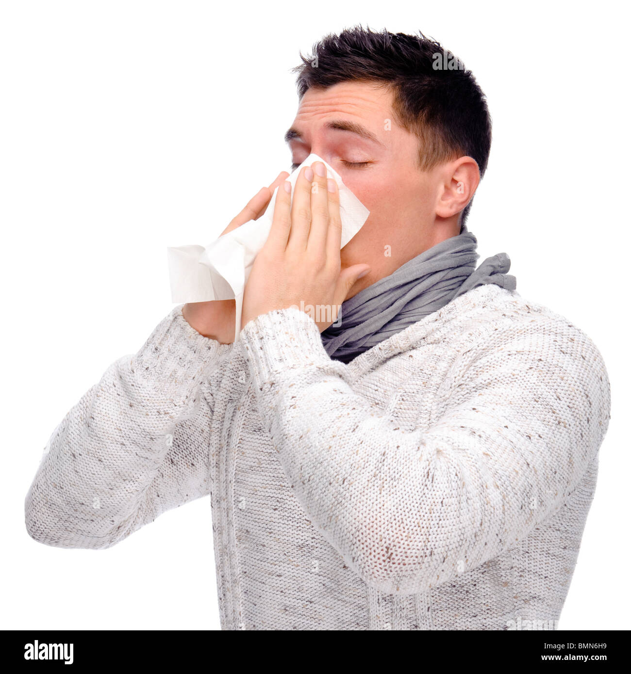 Full isolated studio picture from a young man with handkerchief Stock ...