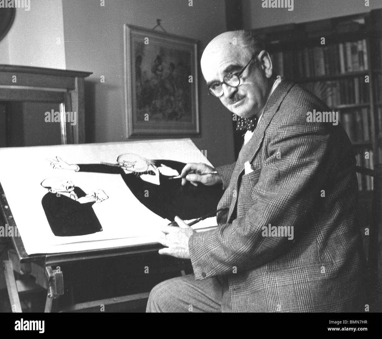 DAVID LOW - (1891-1963) New Zealand cartoonist at his Portman Square ...