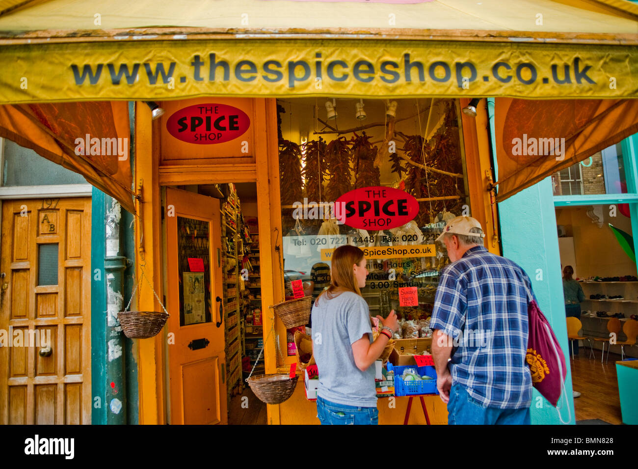 London, England, UK, people Window Shopping at Spice Shop, on ...