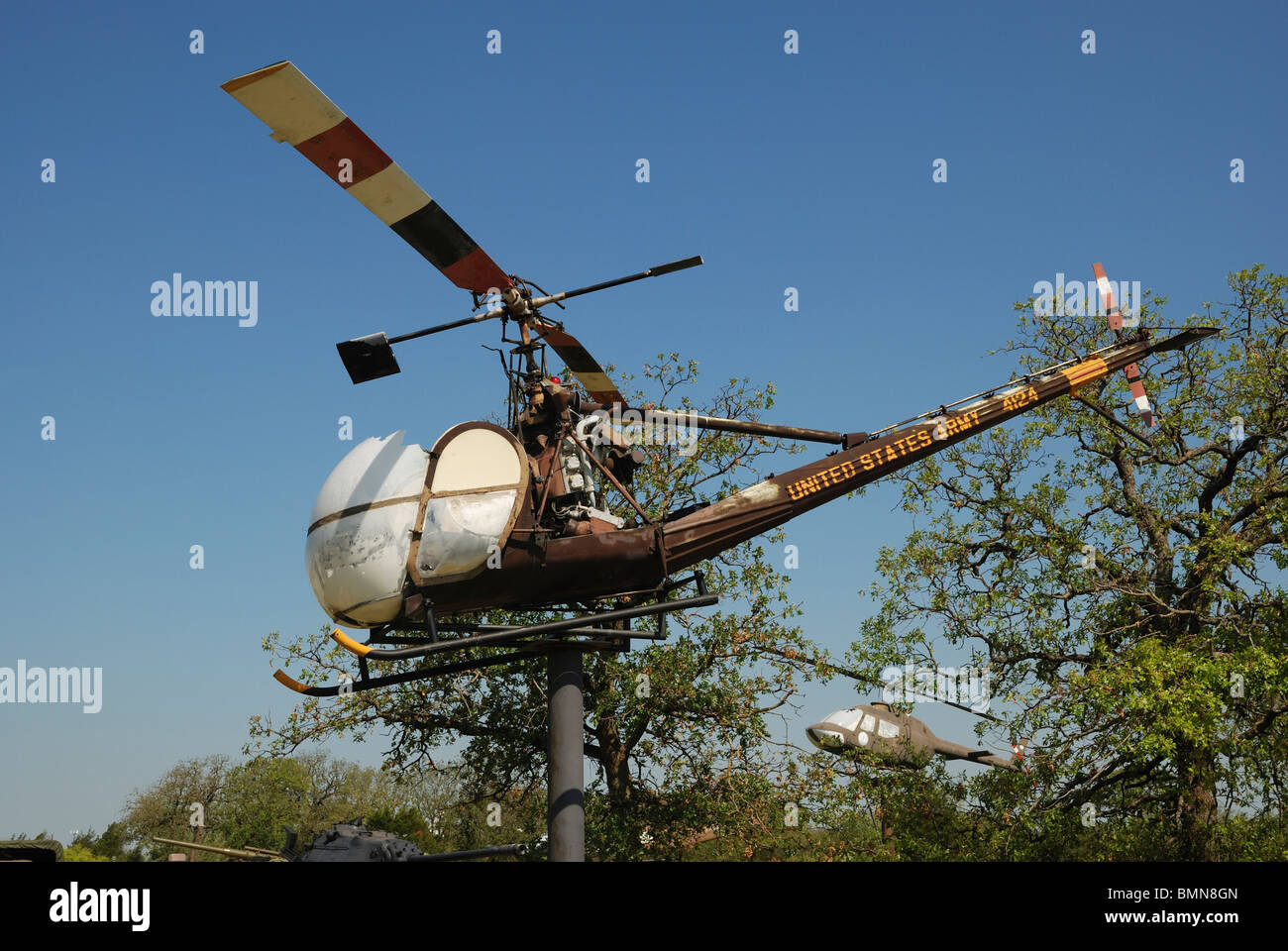A OH-23C Raven observation helicopter on display at the 45th Infantry ...