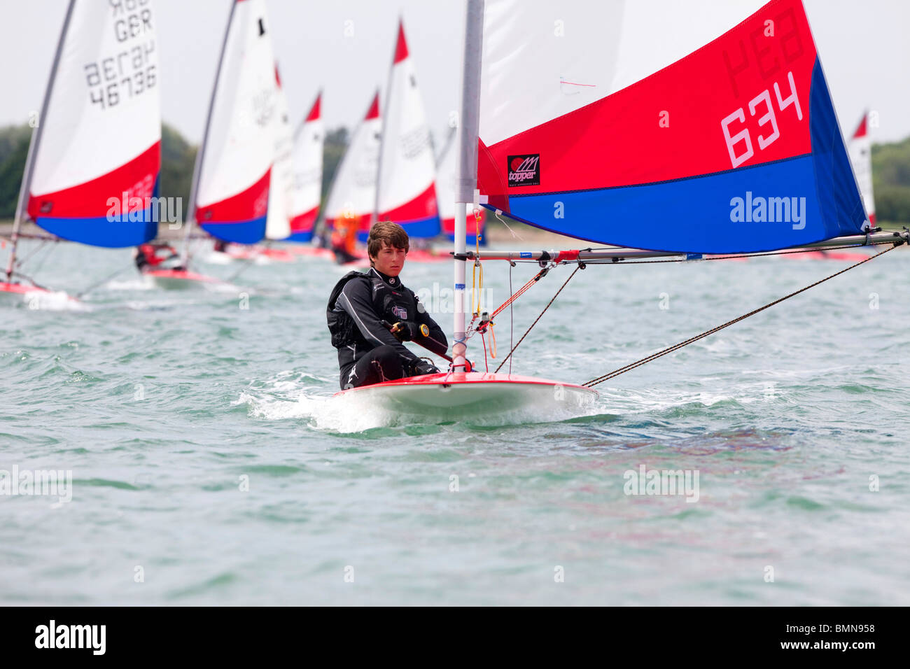 topper dinghy racing in Chichester Harbour, UK Stock Photo - Alamy