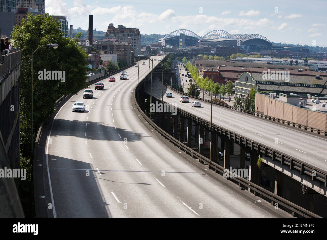 Alaskan Way Viaduct - Seattle, Washington - Looking south towards the ...