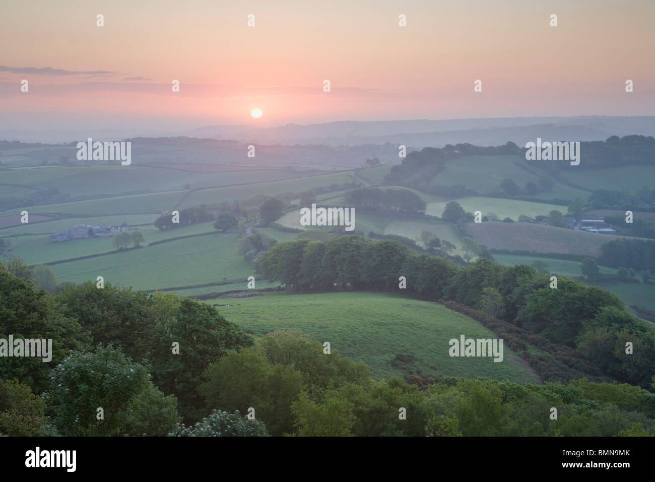 West Dorset Landscape at sunrise from Pilsdon Pen. Dorset. England. UK ...