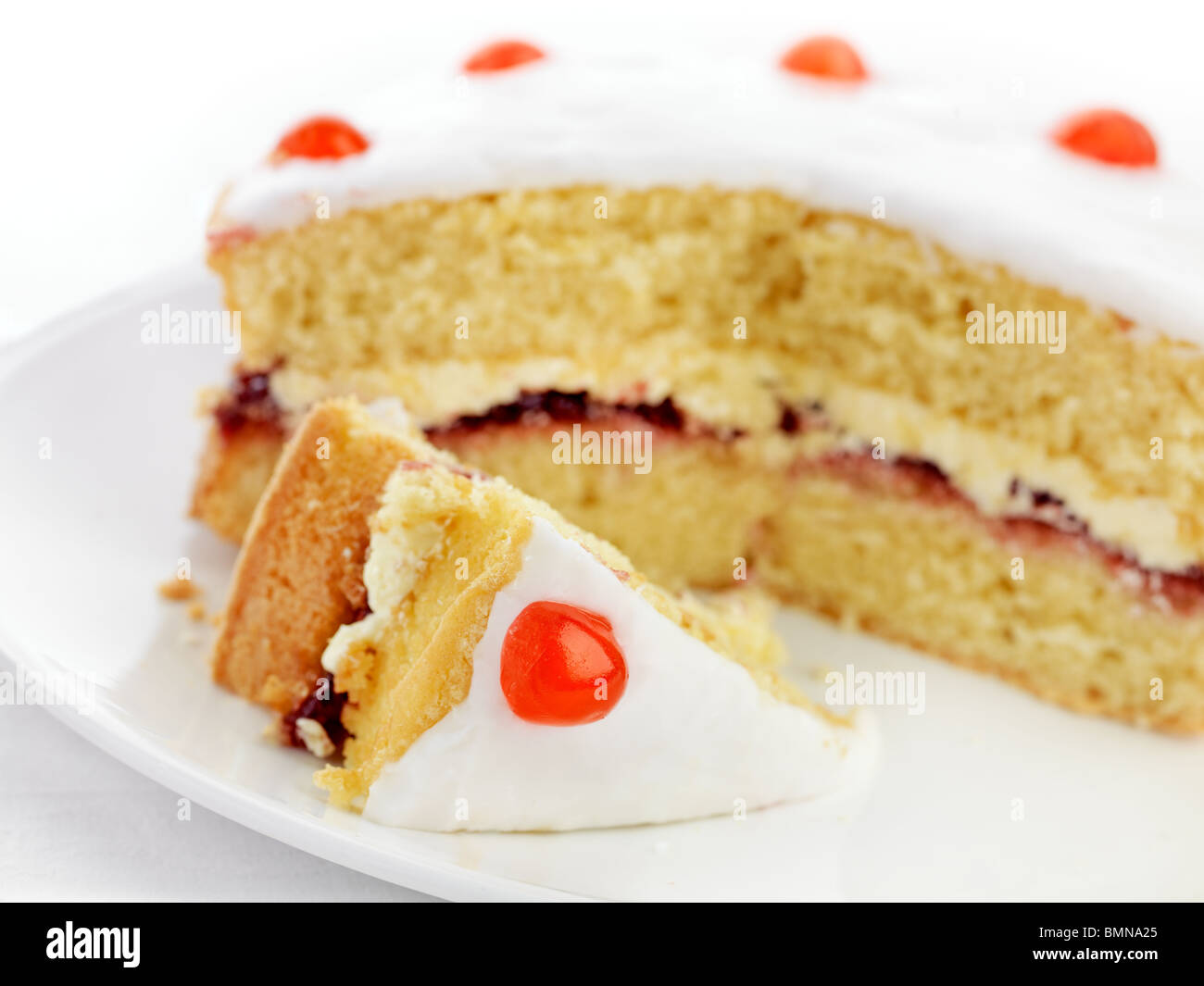Slice of Sponge Cake Stock Photo - Alamy