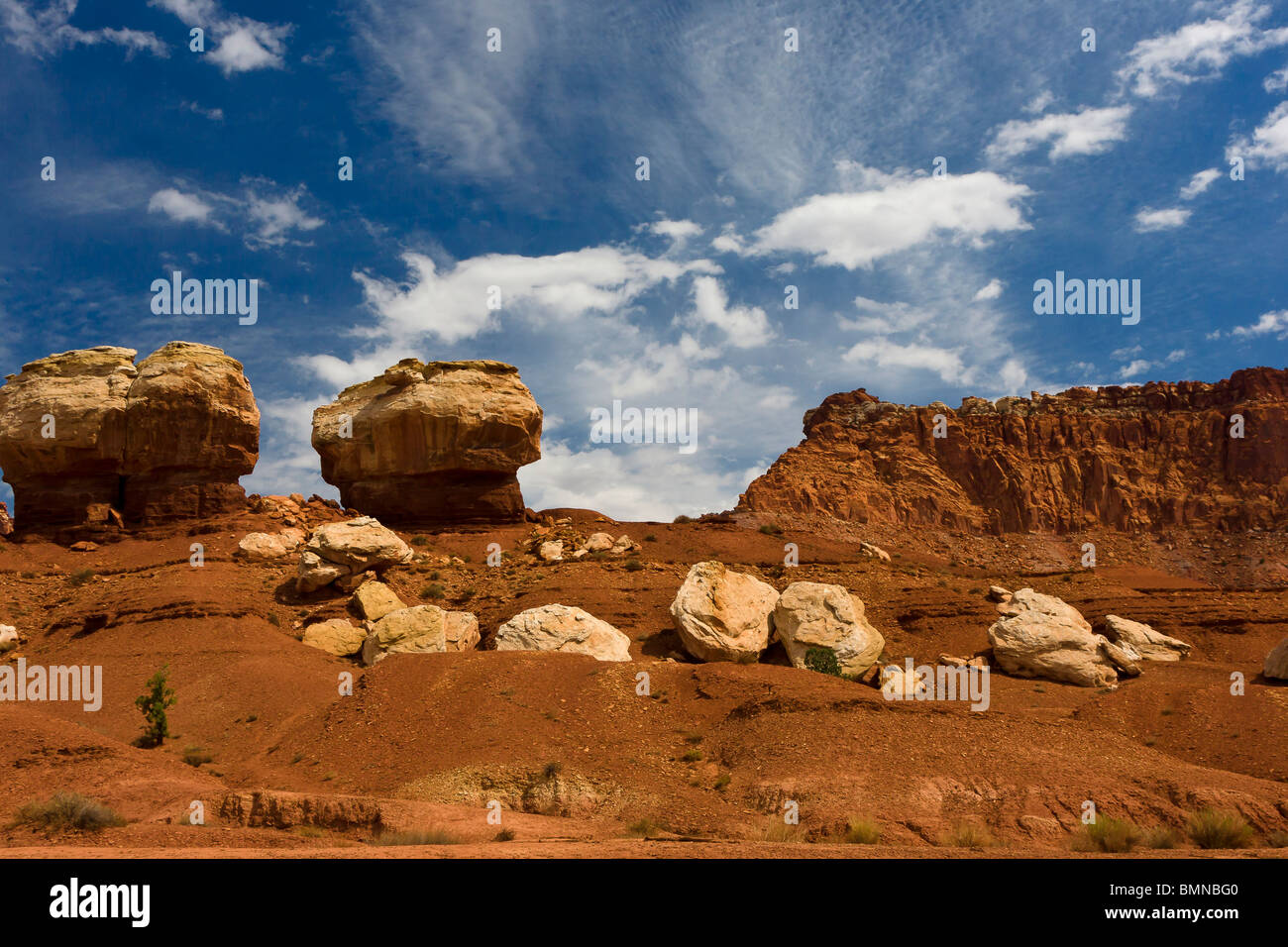 Twin Rocks, Capitol Reef National Park, Utah Stock Photo - Alamy