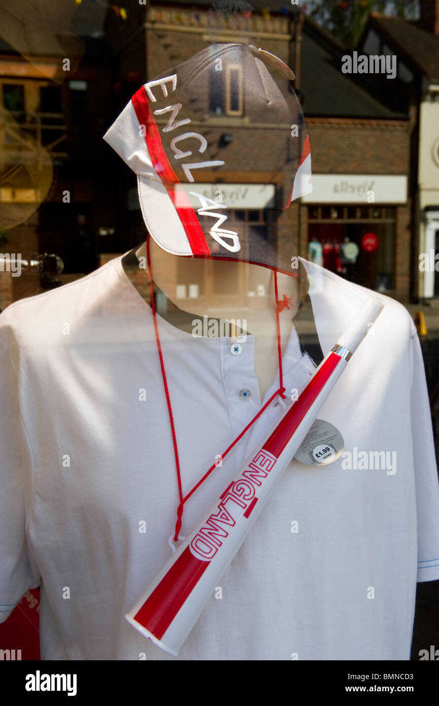 A Marlow shop window display with English colours and World Cup ...