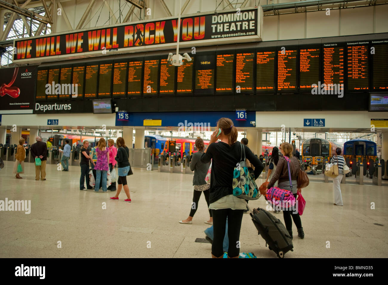 London, England, UK, People inside Liverpool Train Station, Departures ...