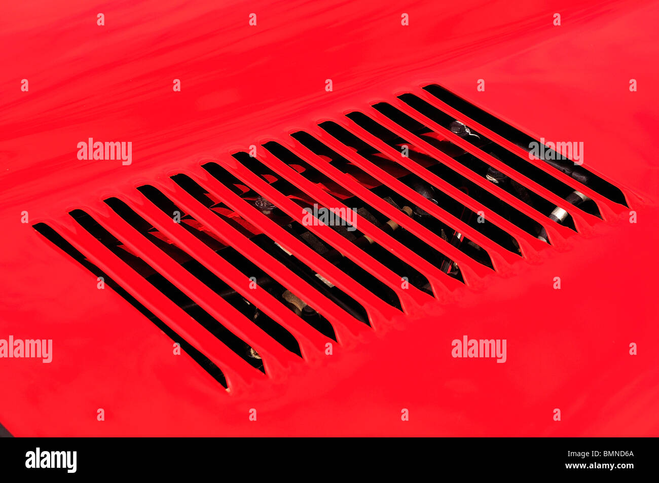 Jaguar E-type ventilation slits on bonnet Stock Photo - Alamy