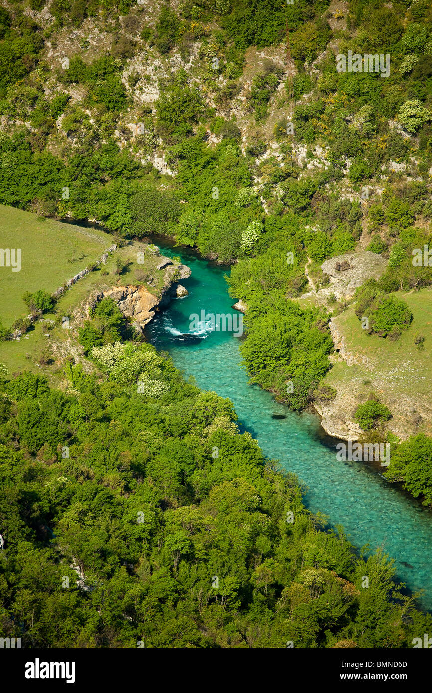 Montenegro Spring Landscape - Moraca river Stock Photo - Alamy
