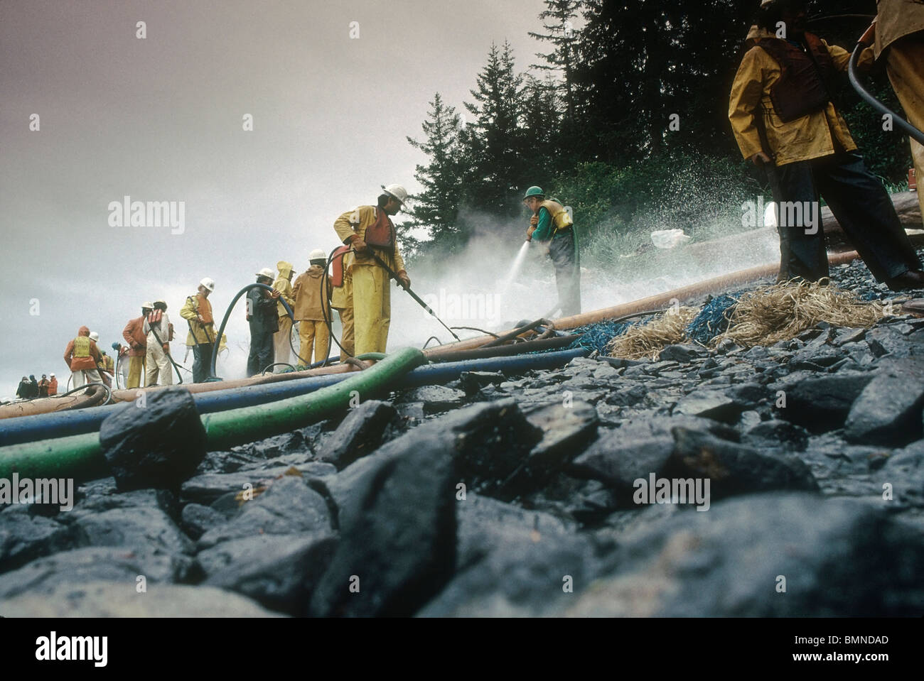 Oil Spill clean up Alaska Stock Photo - Alamy