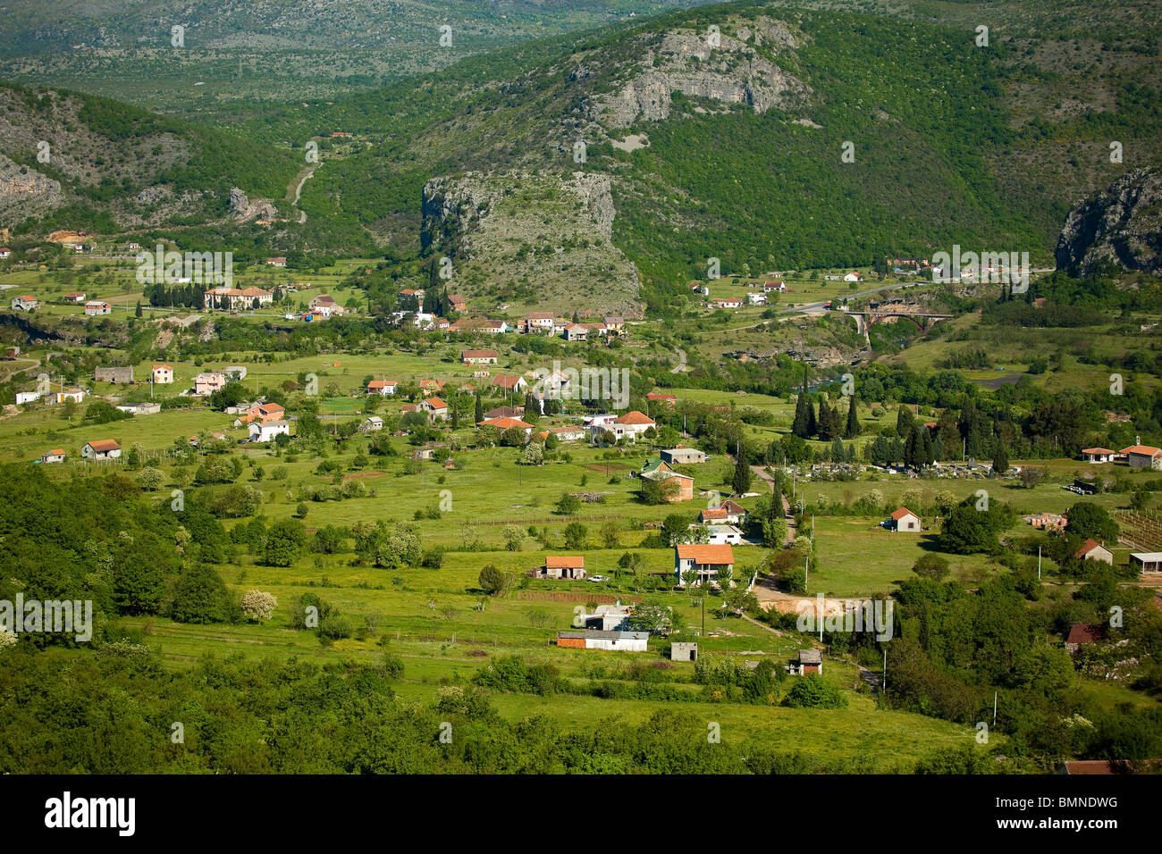 Montenegro Spring Landscape - Moraca canyon Stock Photo - Alamy