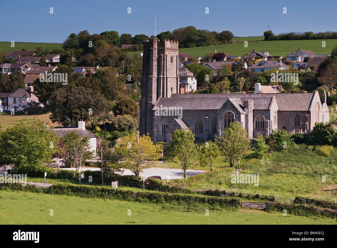 St Michael and All Angels,church at Stokenham,devon Stock Photo - Alamy