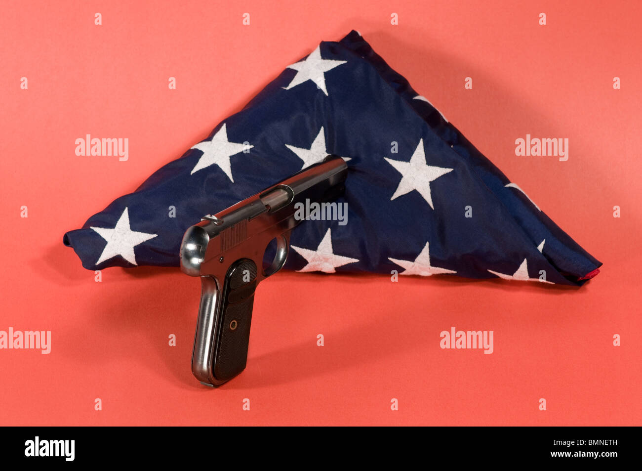 Us Flag And Gun High Resolution Stock Photography and Images - Alamy