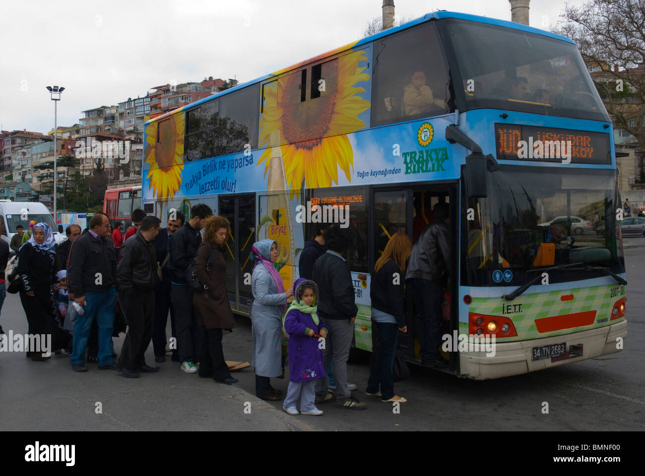 People getting on a bus Üsküdar district Istanbul Turkey Asia Stock ...