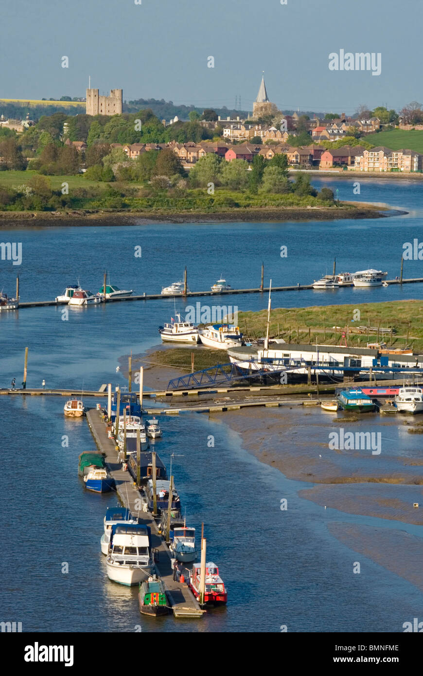 Kent, Rochester Viewed From Medway Stock Photo - Alamy
