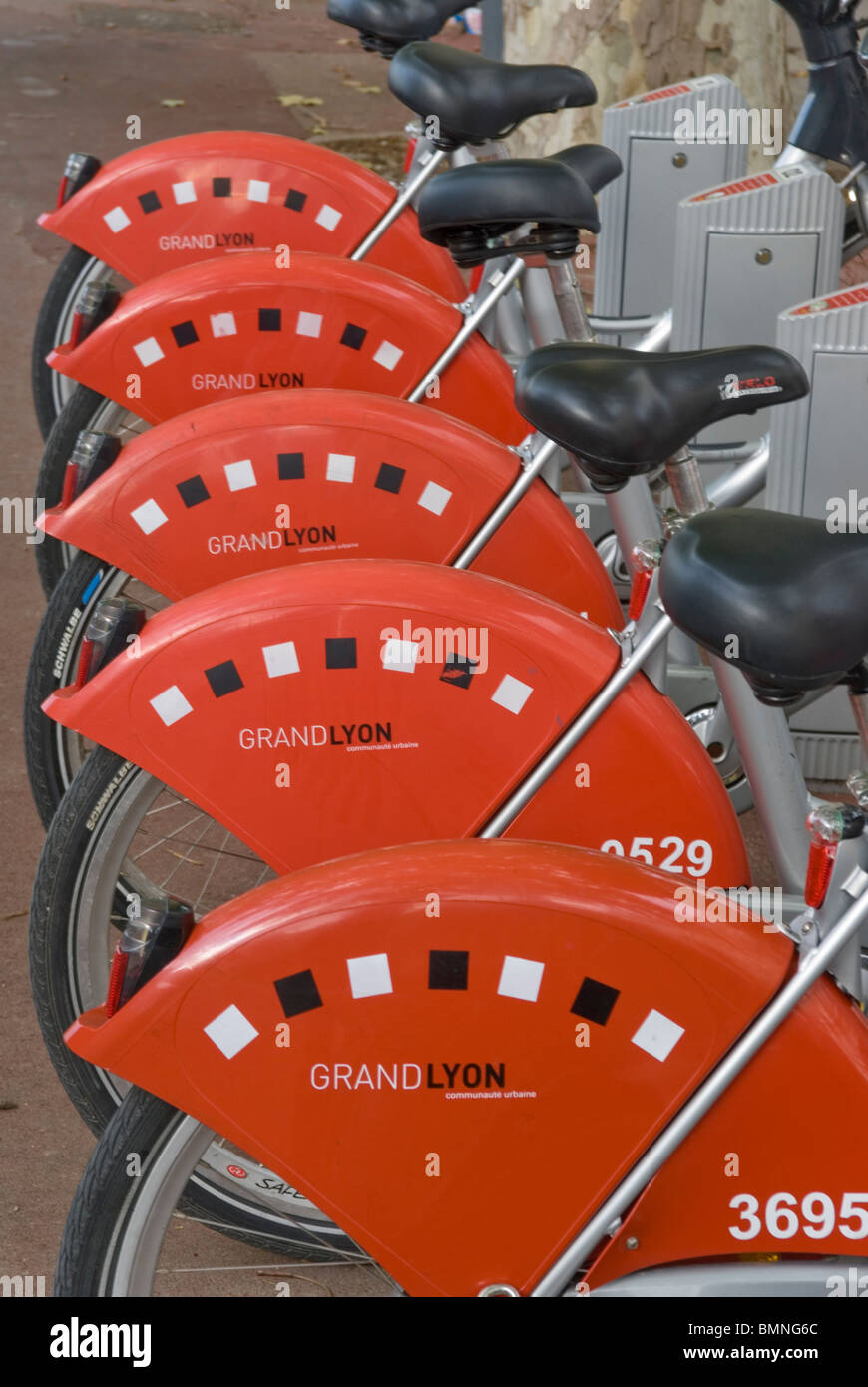 Lyon, Bicycle Rental Point Stock Photo - Alamy