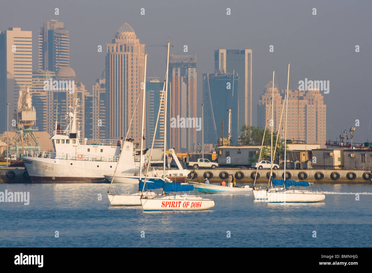 Qatar, Doha Bay Skyline Stock Photo - Alamy