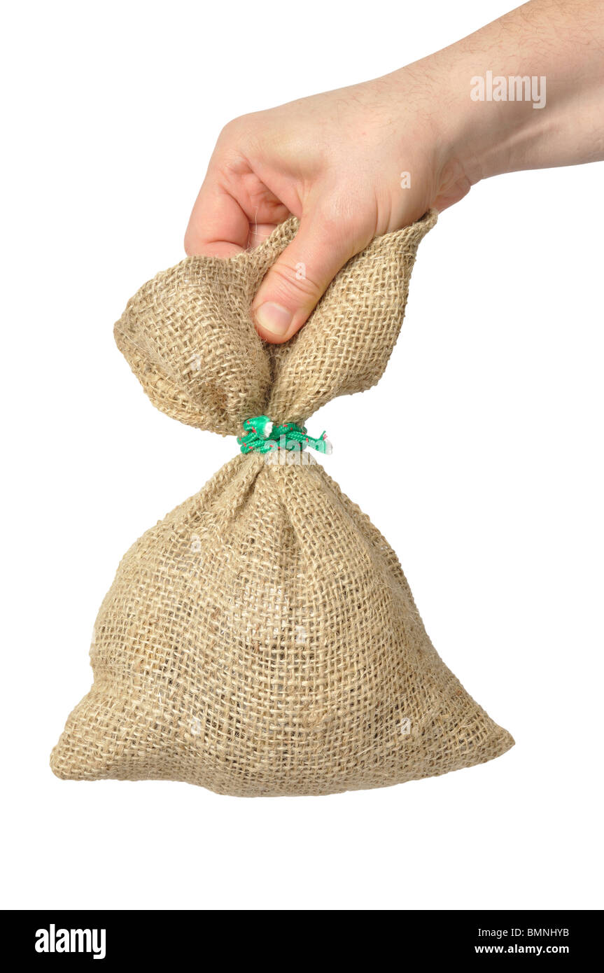 Hand with Bag Stock Photo - Alamy