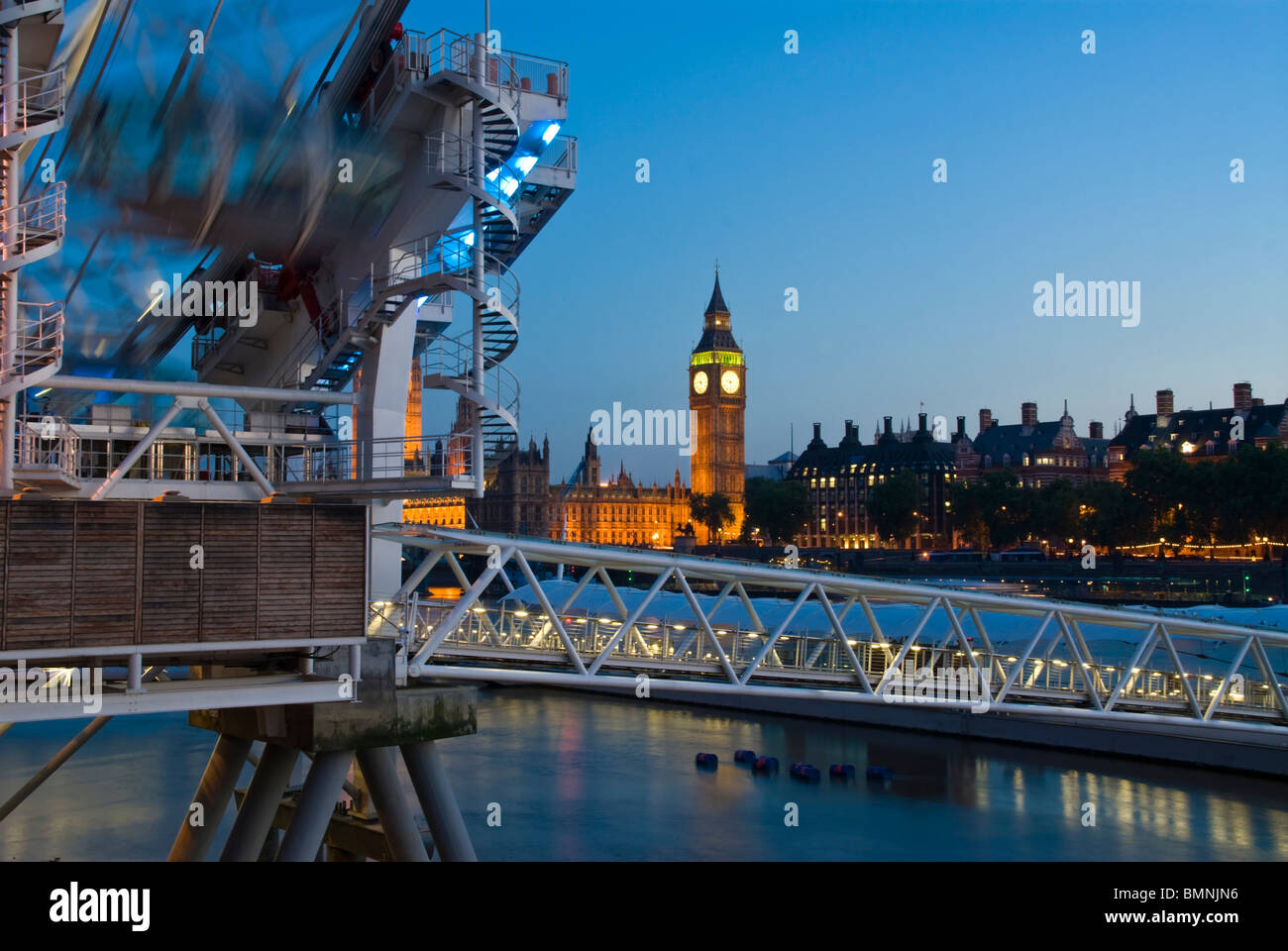 Millennium Wheel London Eye at Night Stock Photo - Alamy