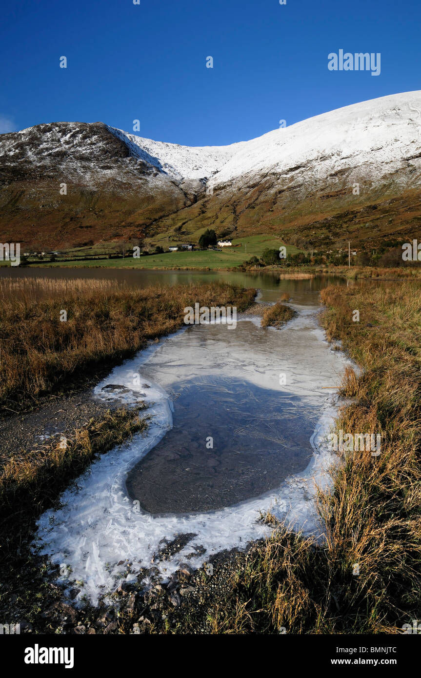 Lough lake brinn brin black valley killarney kerry snow cover covered ...