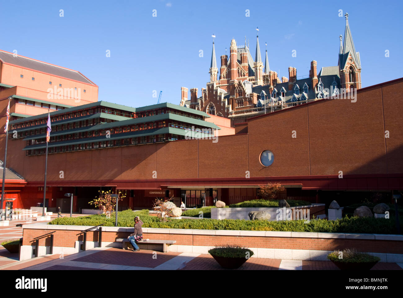St Pancras Station And British Library Exterior Stock Photo - Alamy