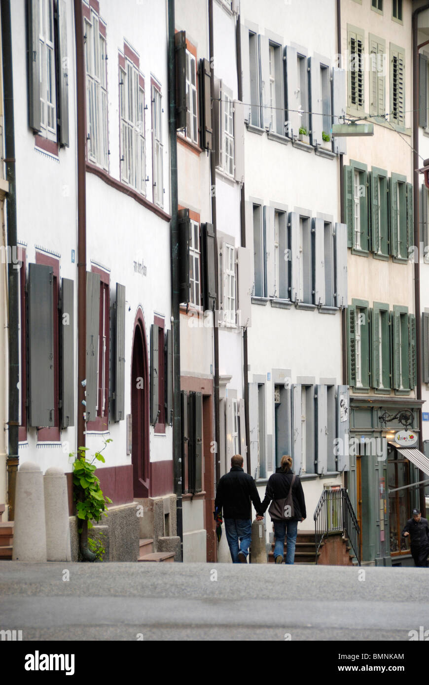 Traditional Swiss buildings in Heuberg, Basel, Switzerland Stock Photo ...
