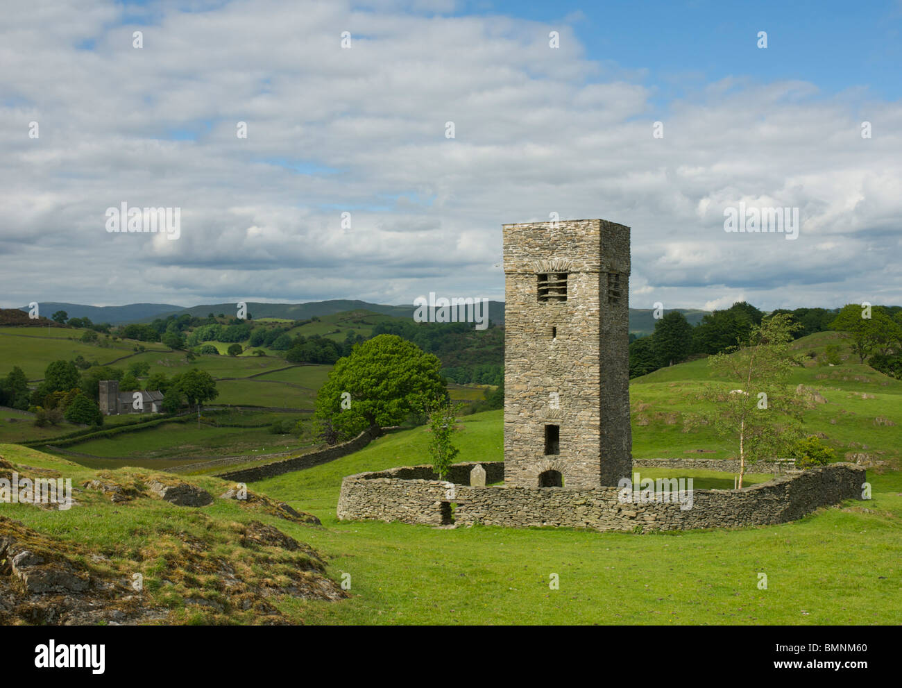 The old tower of Crook Church, Lake District National Park, Cumbria ...