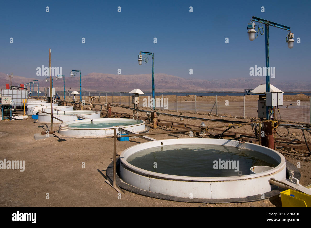 The experimental mixing pools of Dead Sea waters and Red Sea waters ...