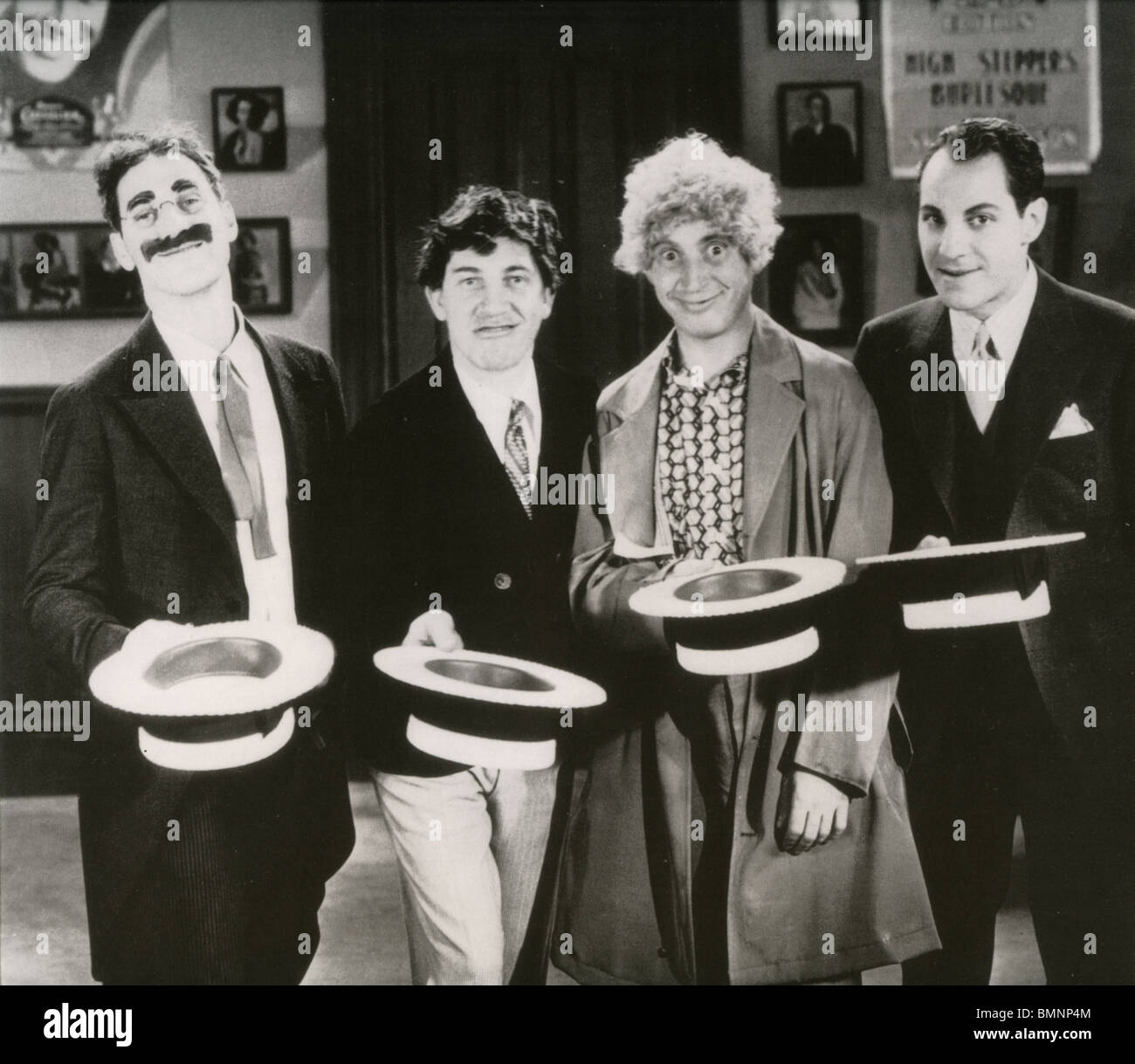 MARX BROTHERS - US comic film actors from l: Groucho, Chico, Harpo and ...
