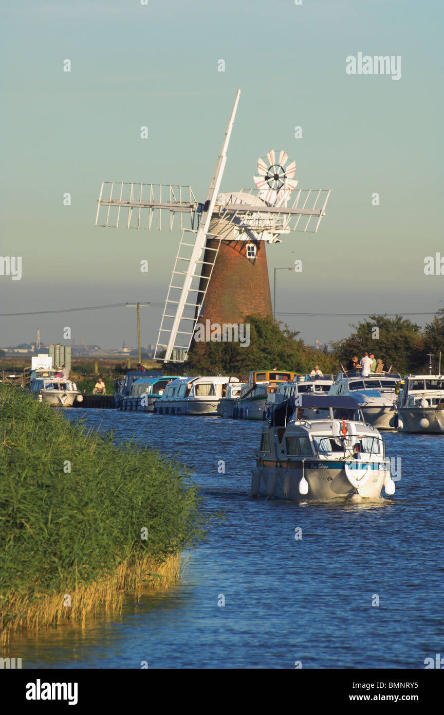River Bure, Windmill Tunstall, Three Feathers Stock Photo - Alamy
