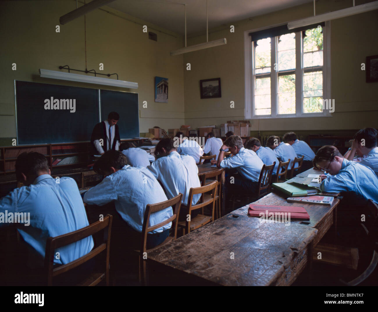 Winchester College classroom 1980's Stock Photo - Alamy