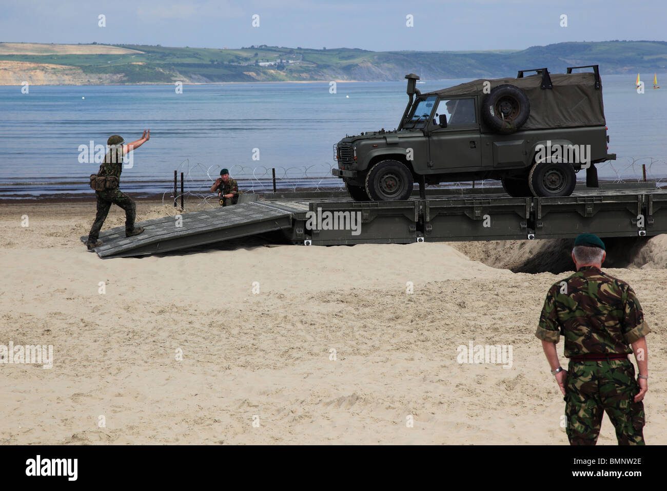 Soldiers training landing on the beach of Weymouth Stock Photo - Alamy